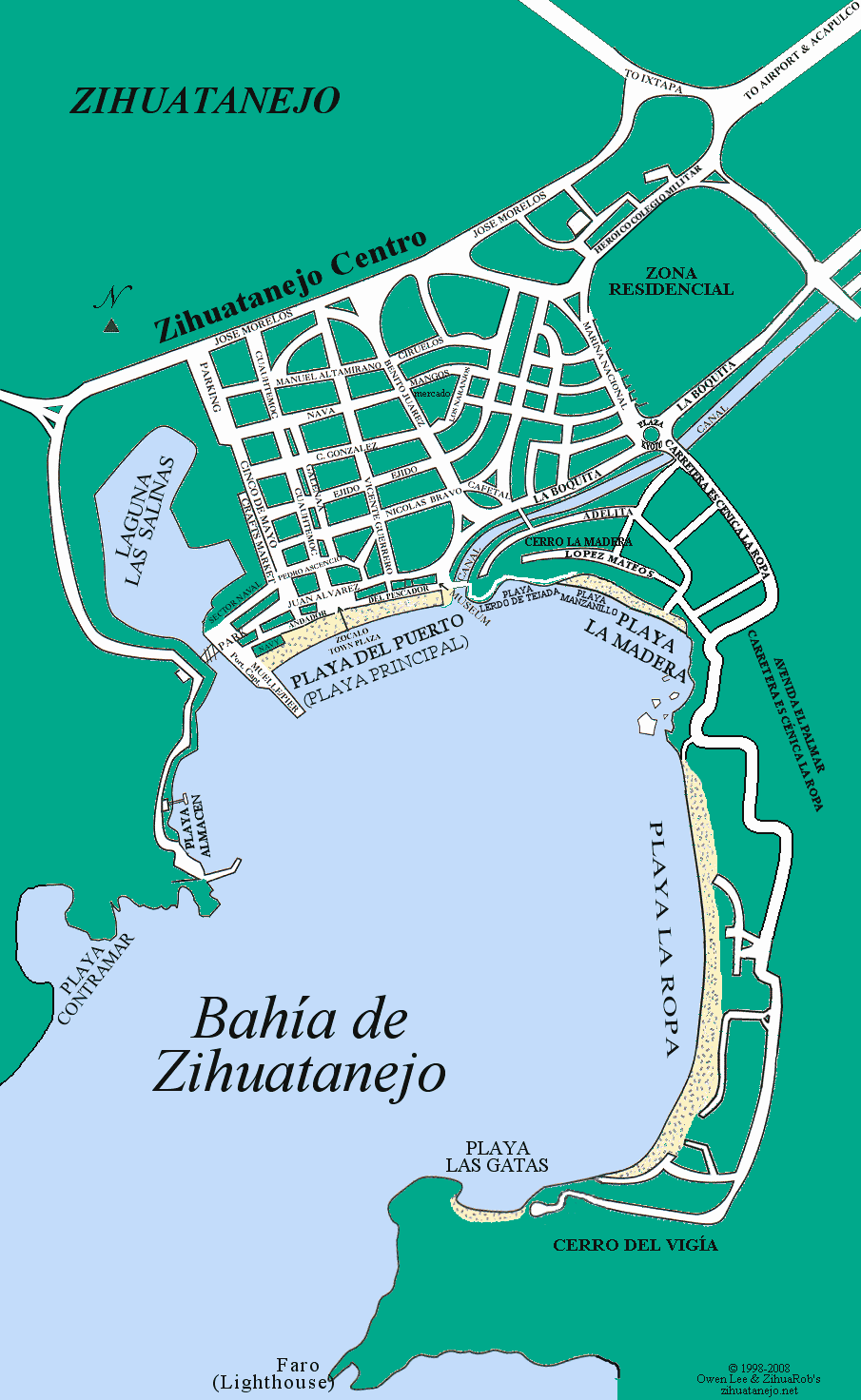 ZihuaRob's Mapas de Zihuatanejo, Ixtapa, Troncones y Barra de Potosí en ...